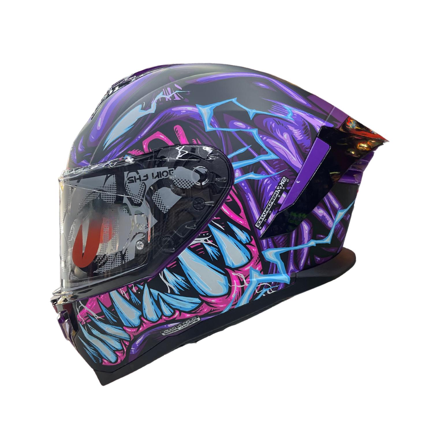 CASCO INTEGRAL SHAFT PRO 609 VENOM PARASYTE.(MORADO OSCURO/MORADO).VIS ...