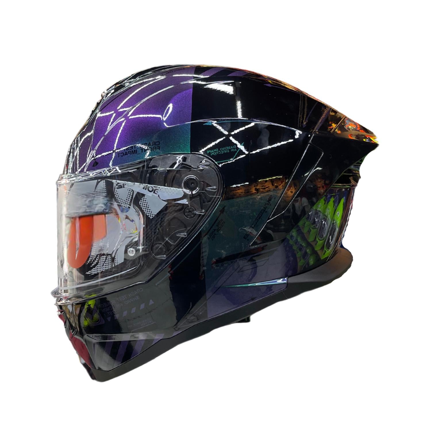 CASCO INTEGRAL SHAFT PRO 609 VENOM CRASH TEST.(CAMALEON).VISOR IR AZUL ...