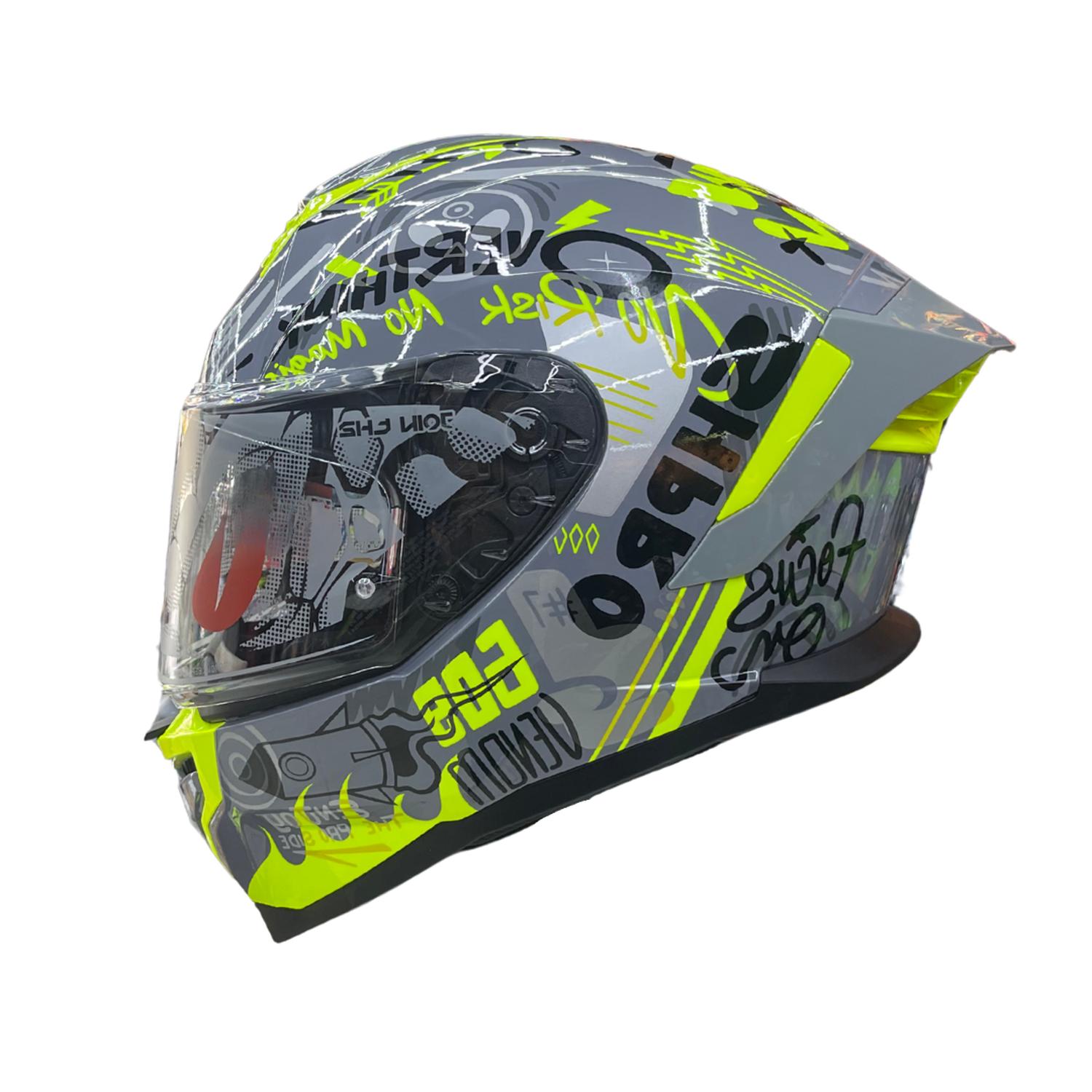 CASCO INTEGRAL SHAFT PRO 609 VENOM FREEDOM.(GRIS/AMARILLO NEON).VISOR ...