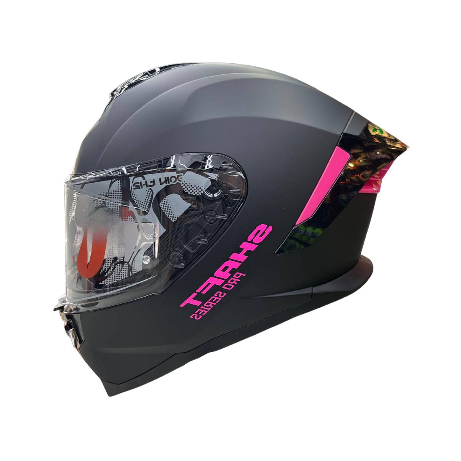 CASCO INTEGRAL SHAFT PRO 609 VENOM SOLID.(NEGRO/FUCSIA).VISOR FUCSIA ...
